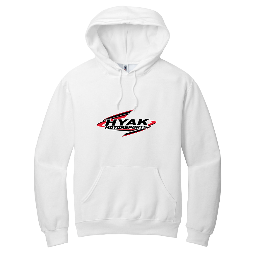 White Traditional Logo Hoodie – HYAK Motorsports